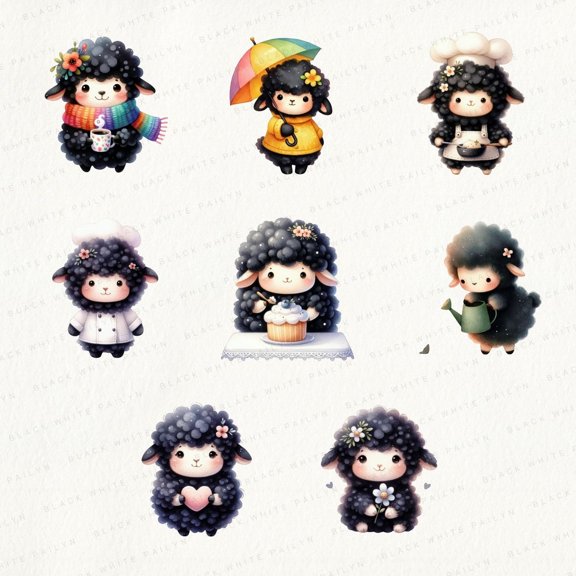 Cute Black Sheep Clipart, Black Sheep PNG, Black Sheep in Raincoat ...