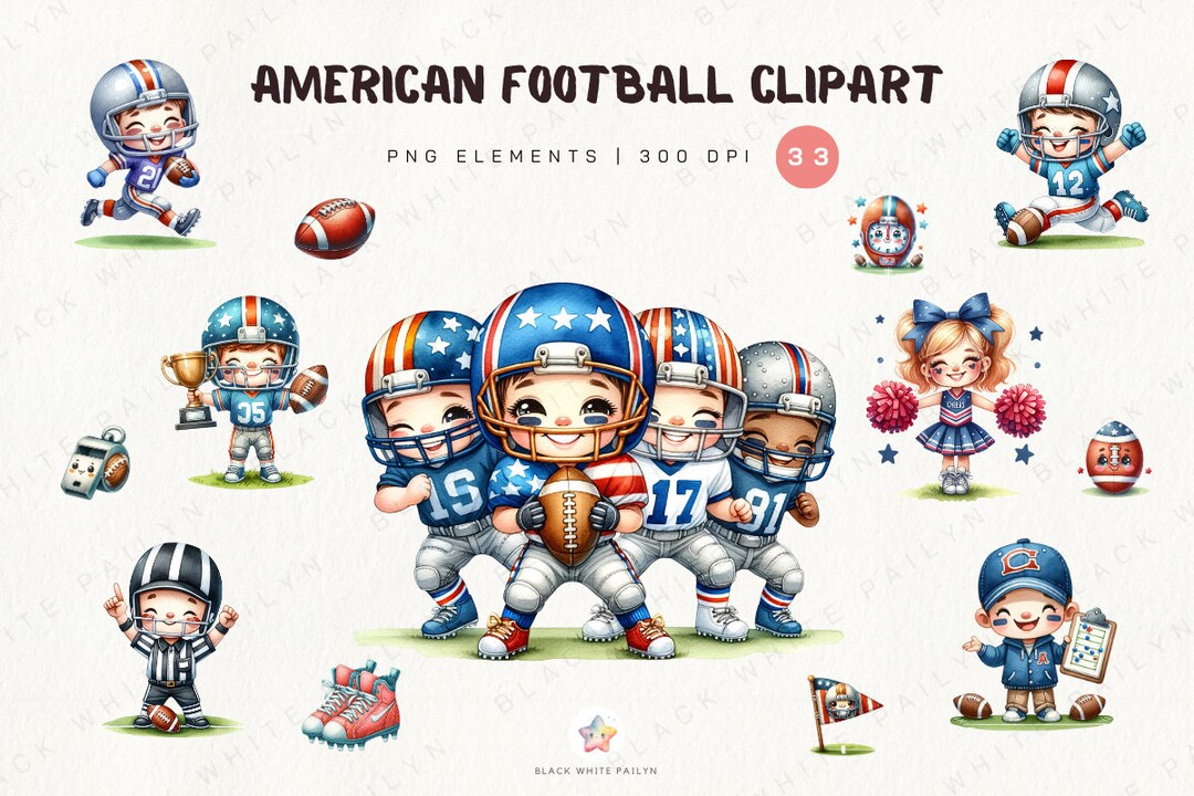 Cute American Football Clipart,football Png,cute Sports Illustrations ...