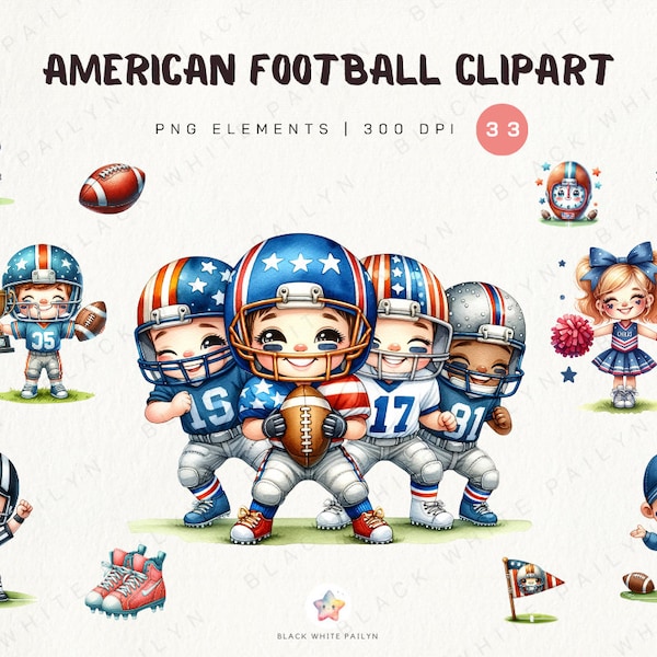 Football Clipart - Etsy