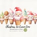 Christmas Ice Cream Cone ,watercolor, Sublimation, Santa Clipart ...