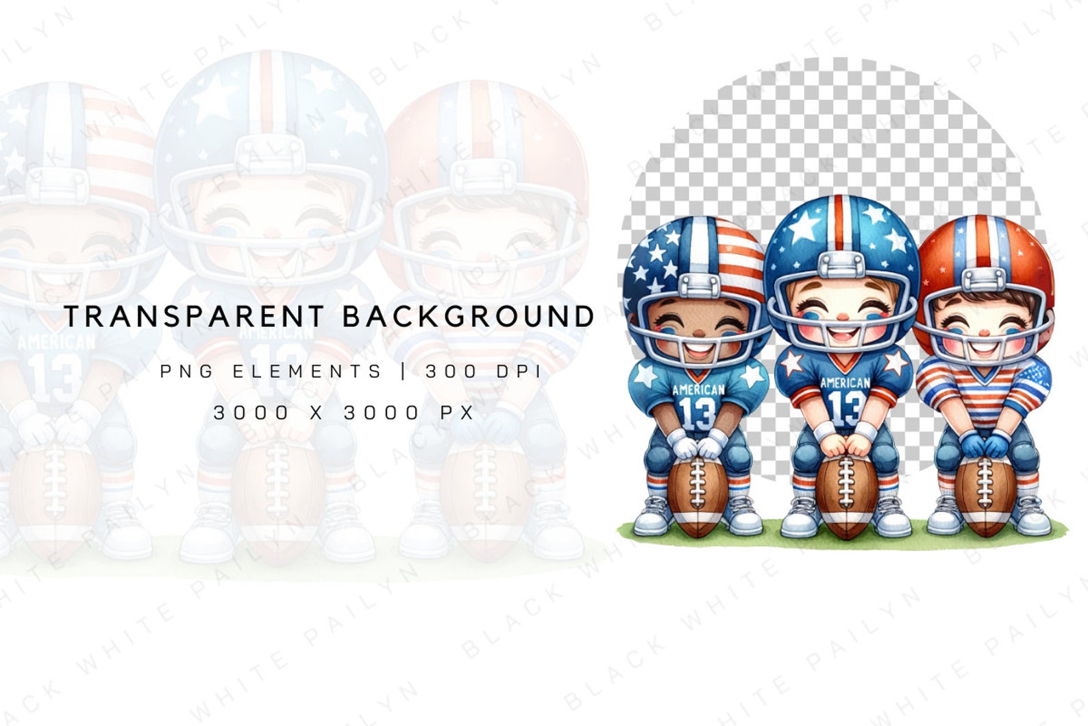 Cute American Football Clipart,football Png,cute Sports Illustrations ...