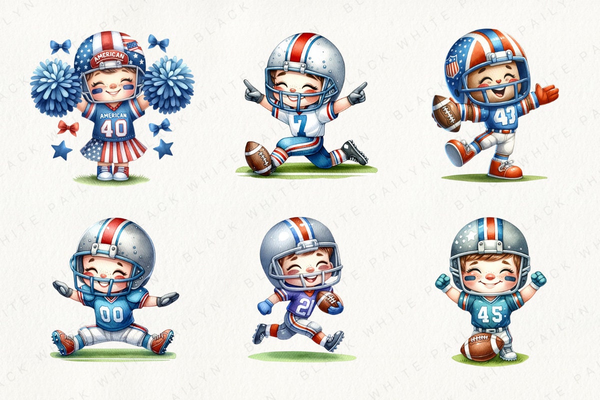 Cute American Football Clipart,football Png,cute Sports Illustrations ...