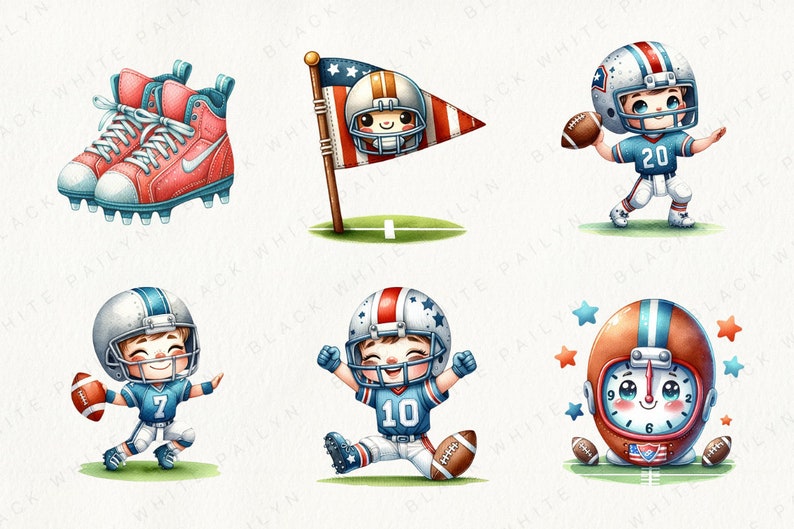 Cute American Football Clipart,football Png,cute Sports Illustrations ...