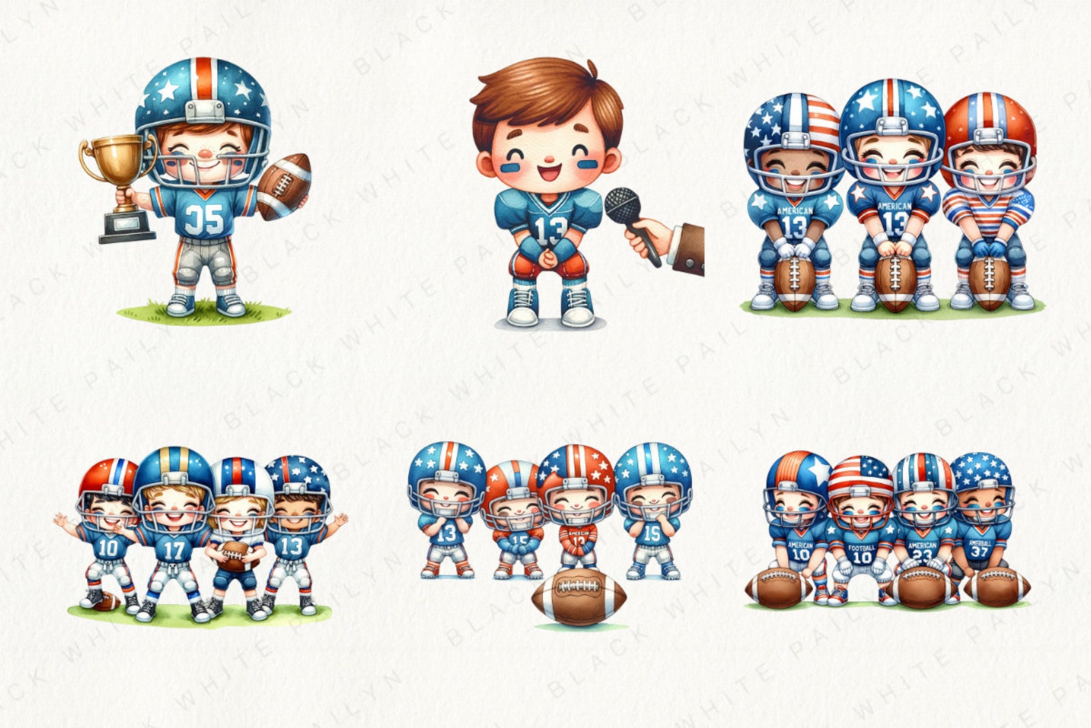 Cute American Football Clipart,football Png,cute Sports Illustrations ...