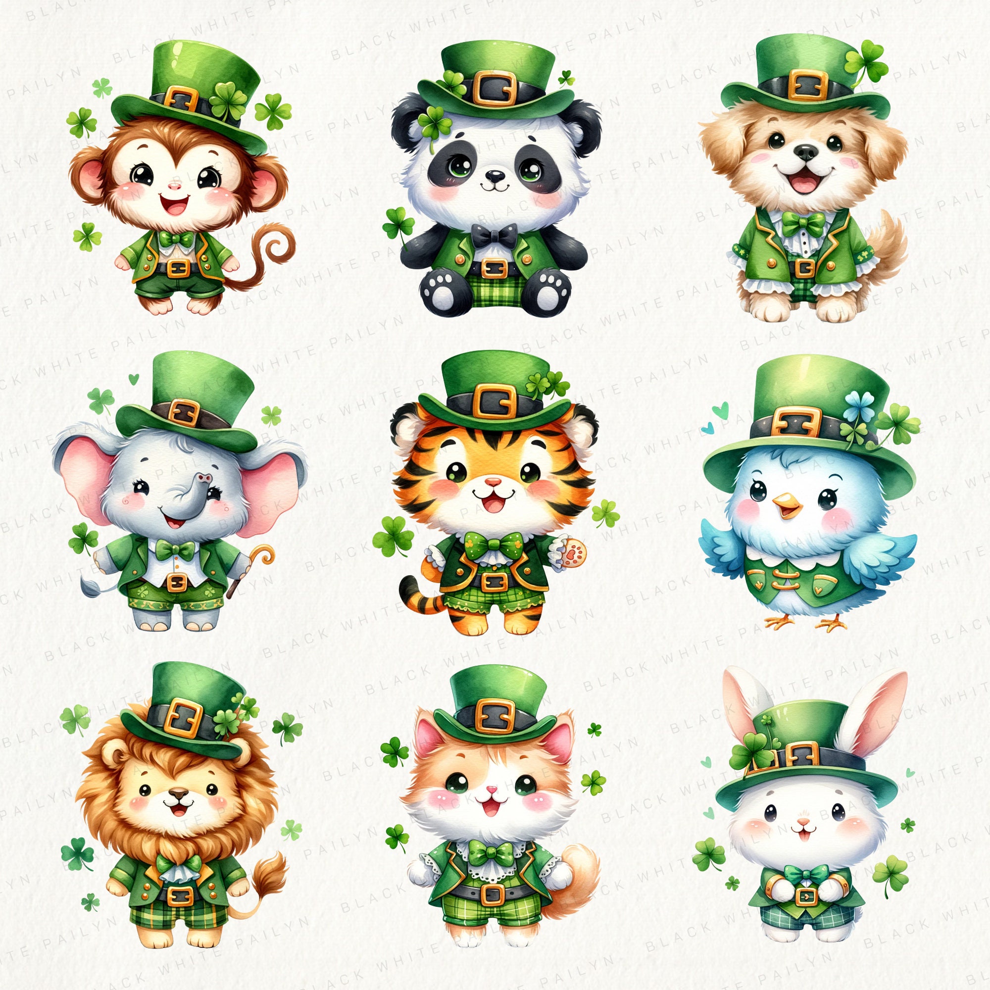 Watercolor Animals St.patrick's Day Clipart,animals Png,animals Clipart ...