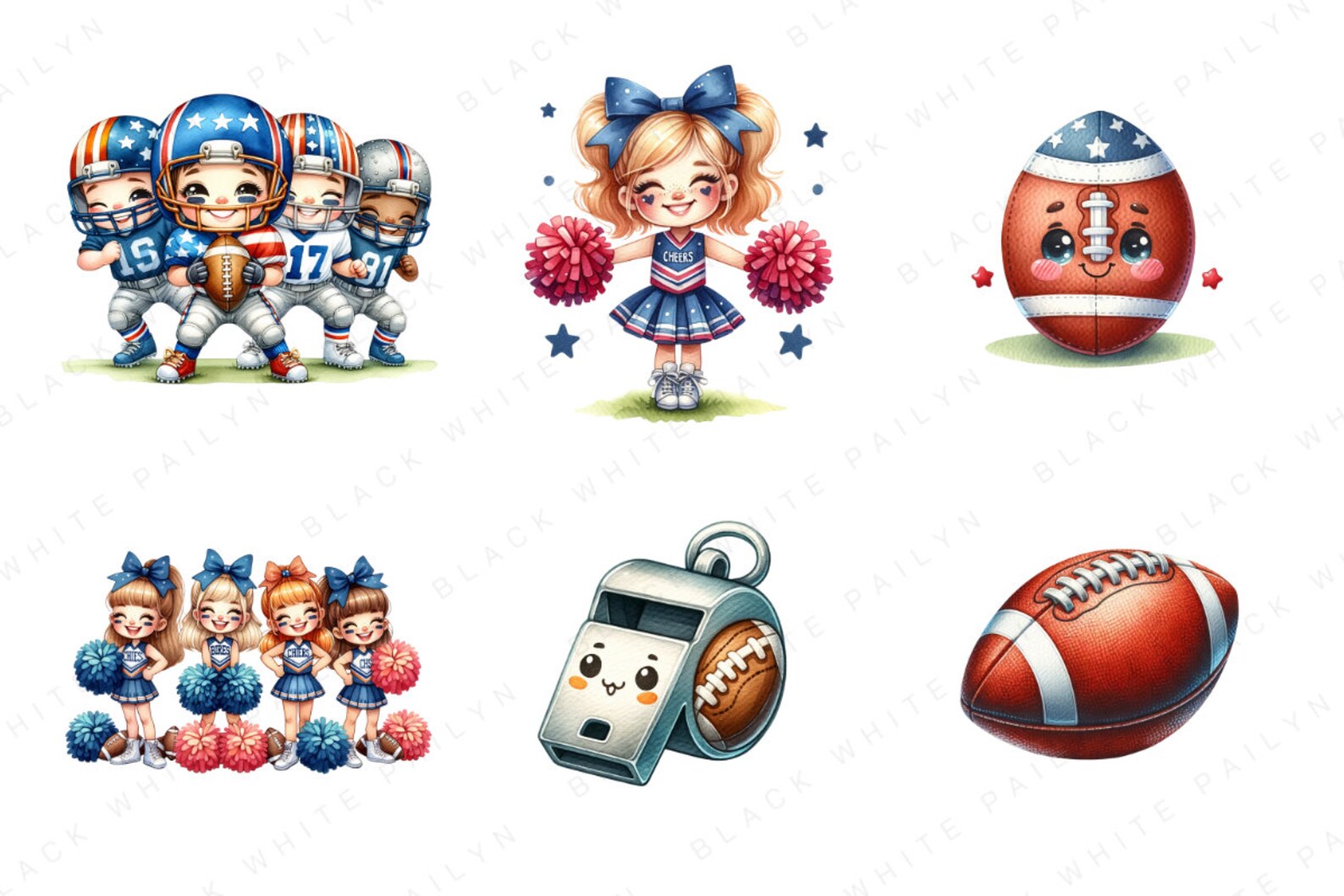 Cute American Football Clipart,football Png,cute Sports Illustrations ...