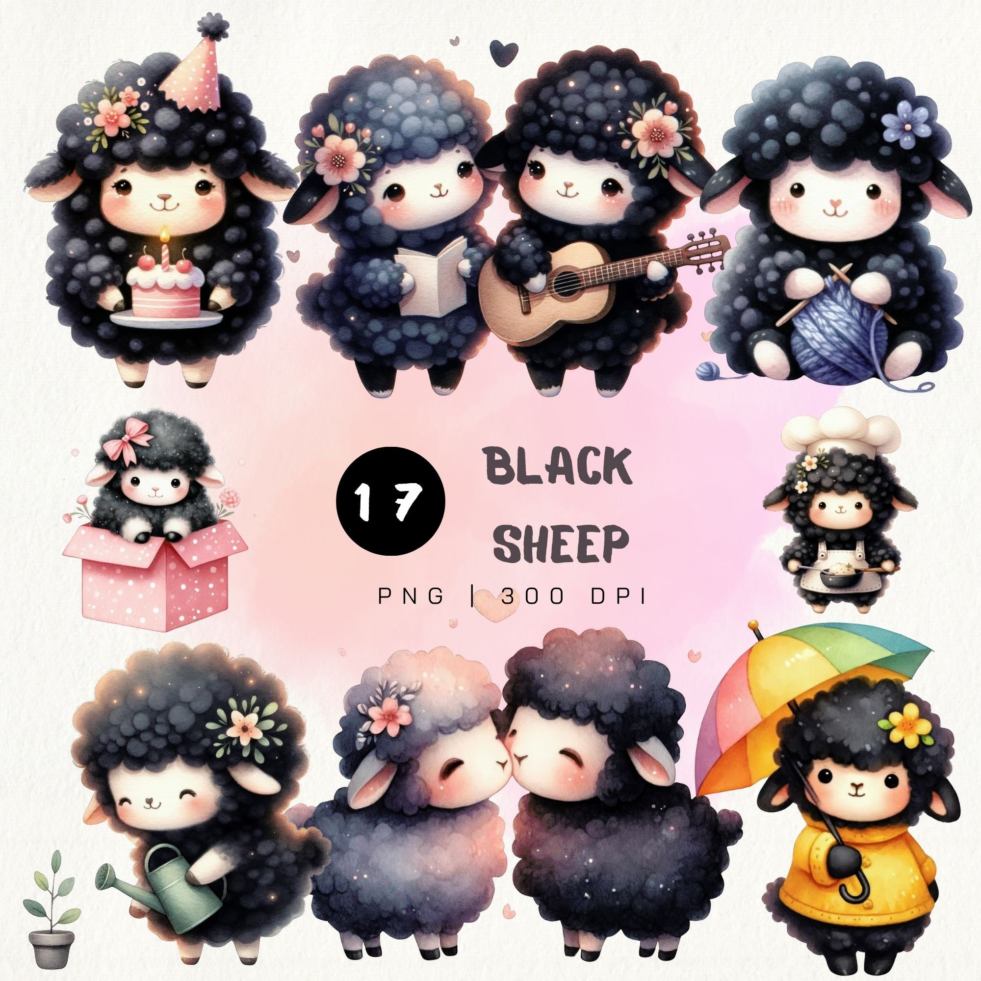 Cute Black Sheep Clipart, Black Sheep PNG, Black Sheep in Raincoat ...