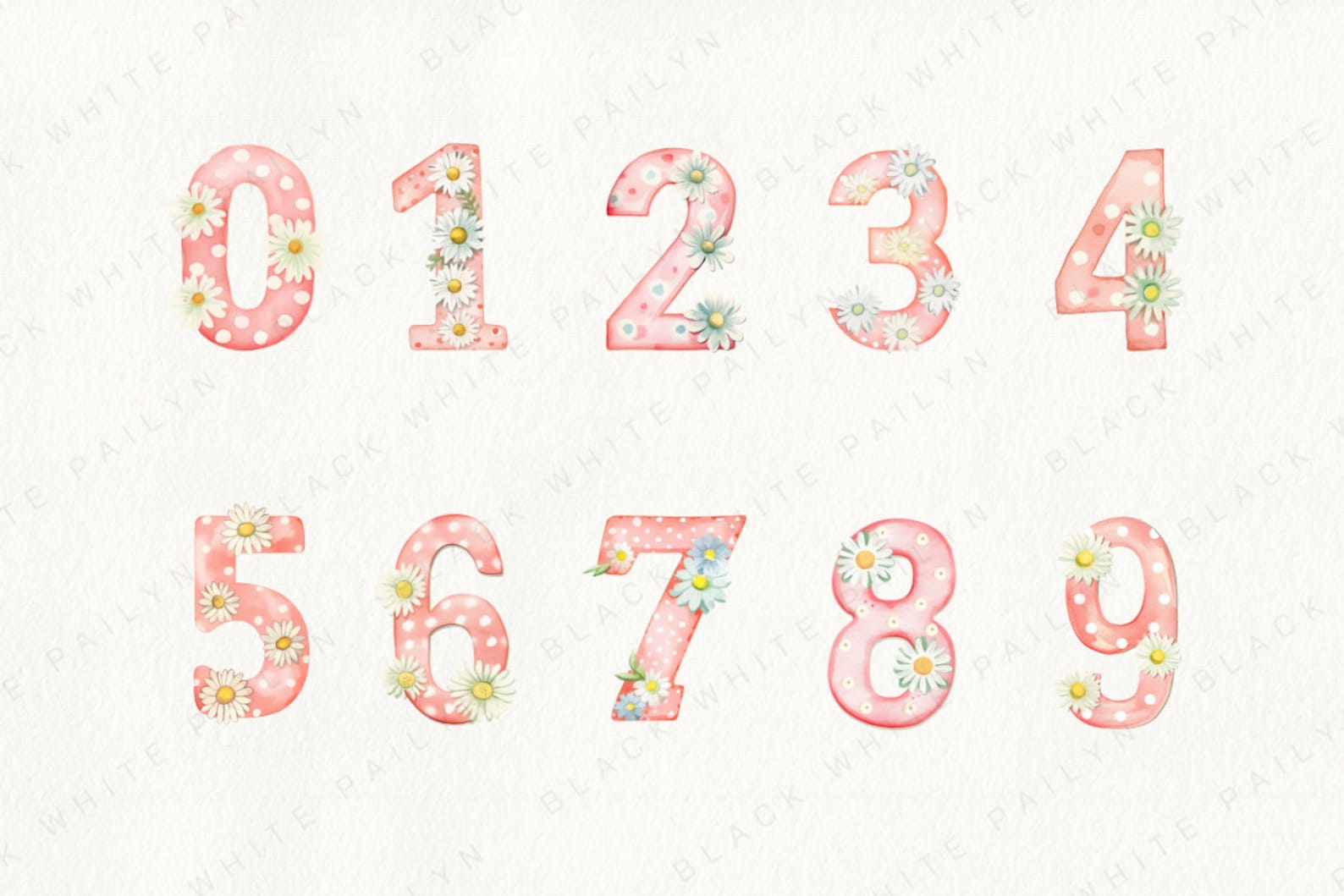 Daisy Watercolor Floral Pink Alphabet Clipart , Floral Alphabet,daisy ...
