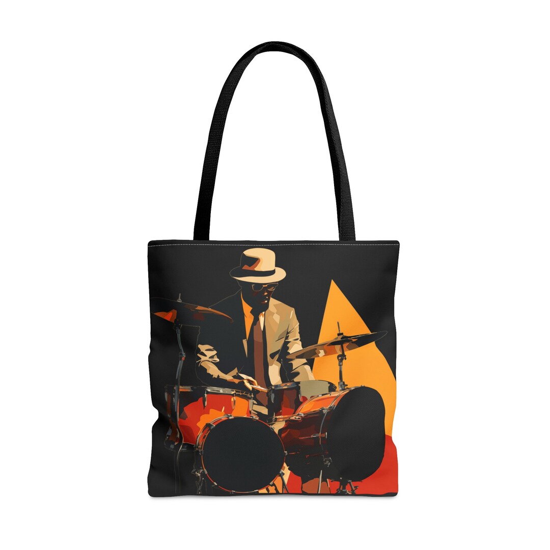 Jazz Beat Carryall: Stylish Drummer Print Tote for Music Lovers - Etsy