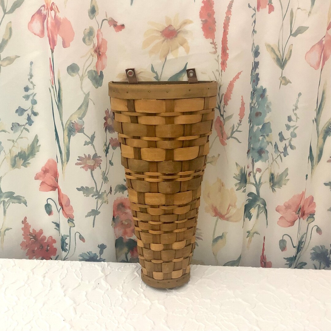 Vintage Cone Shaped Floral Basket - Etsy