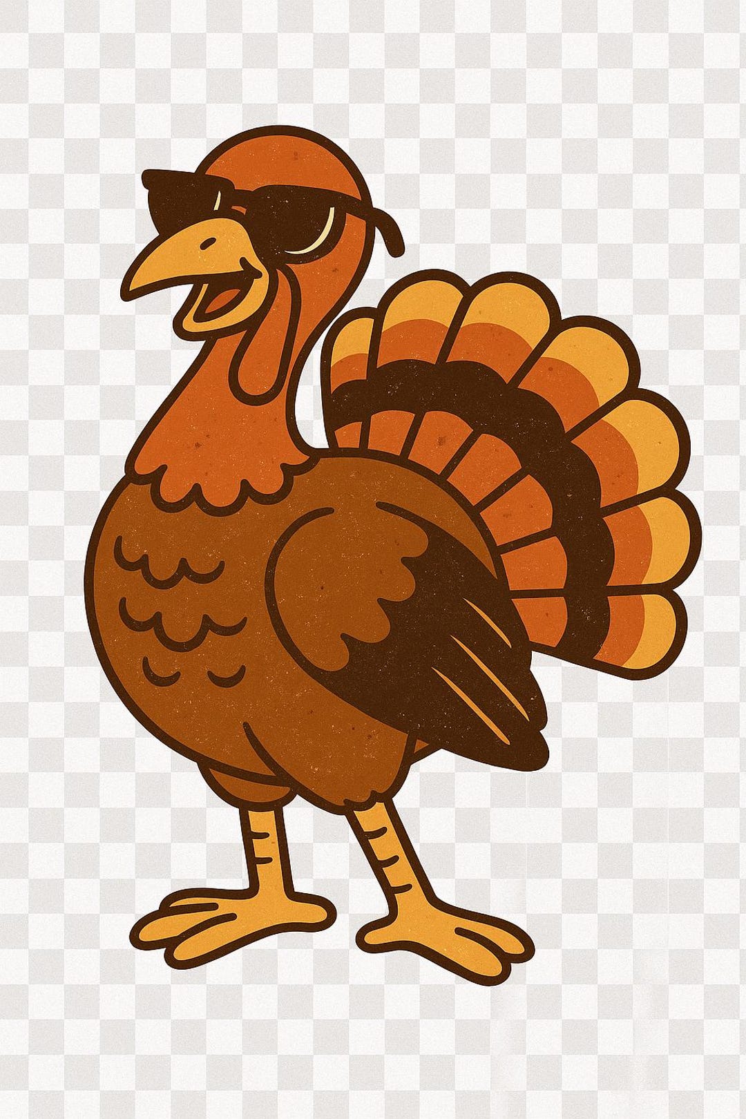 Retro Thanksgiving Clipart Bundle - Vintage Fall Vibes & Thankful PNG ...