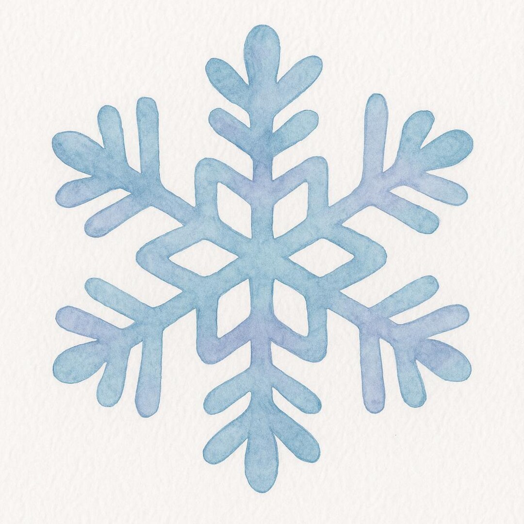 Watercolor Snowflake Clipart Set – 10 Pastel Winter Pngs, Hand-painted ...