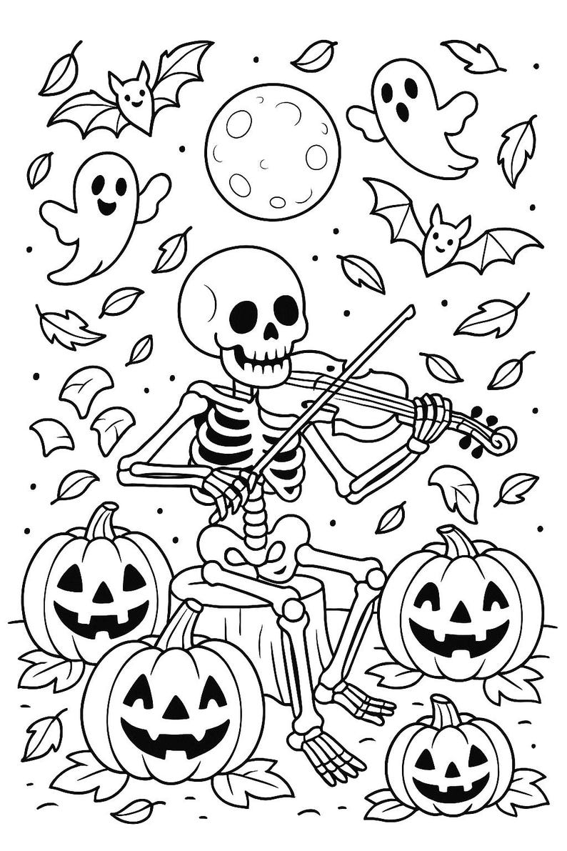 Cute and Spooky Halloween Coloring Pages for Kids | 7 Fun Detailed ...