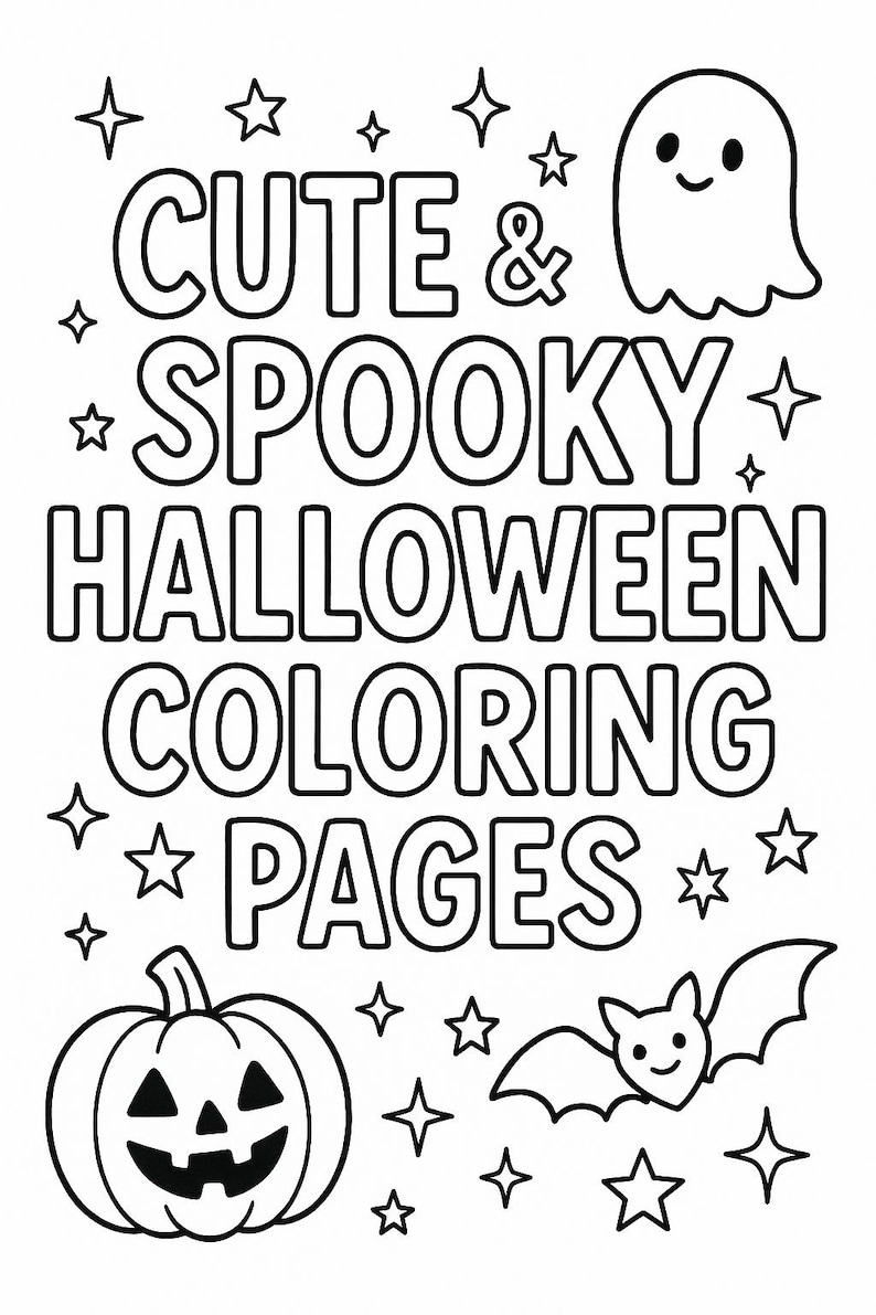 Cute and Spooky Halloween Coloring Pages for Kids | 7 Fun Detailed ...