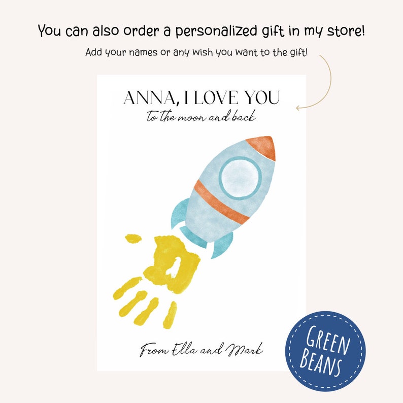 Handprint Craft Art | Rocket Poster | Birthday Gift for Mom, Dad ...