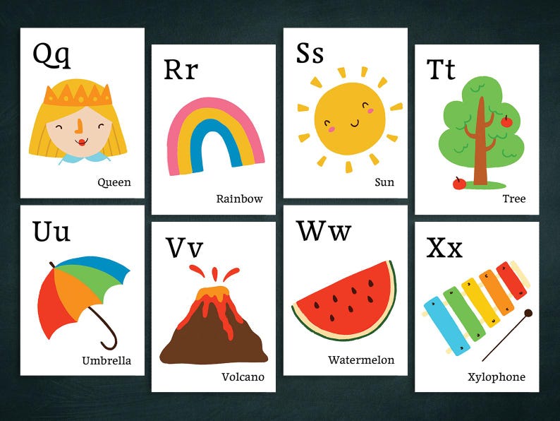 English Alphabet Flashcards Printable Montessori Cards Homeschool ...
