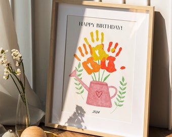 Handprint Craft | Birthday Gift for Mom, Dad, Grandma, Grandpa | Memory ...