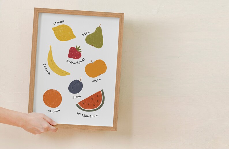 Fruit Educational Poster | Montessori Poster | Nursery Decor ...