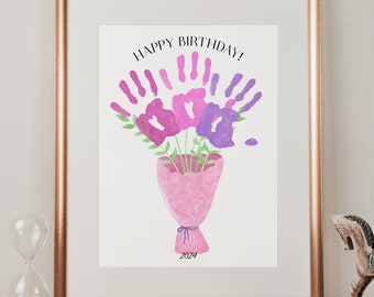 Handprint Craft | Birthday Gift for Mom, Dad, Grandma, Grandpa | Memory ...