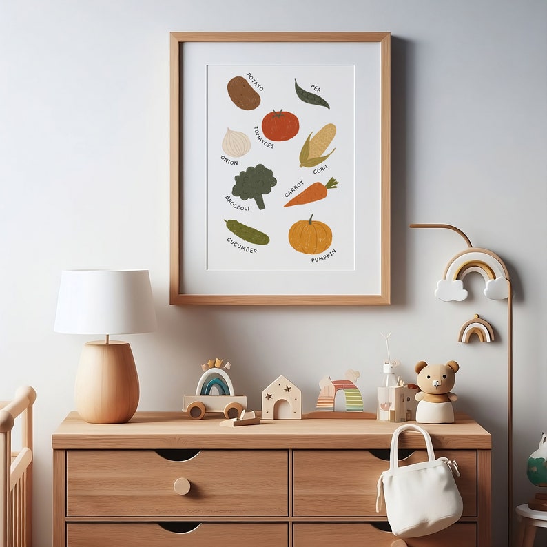 Vegetables Educational Poster Montessori Poster Nursery Decor Printable ...