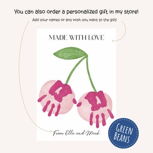 Cherry Poster | Handprint Craft | Birthday Gift for Mom, Dad, Grandma ...