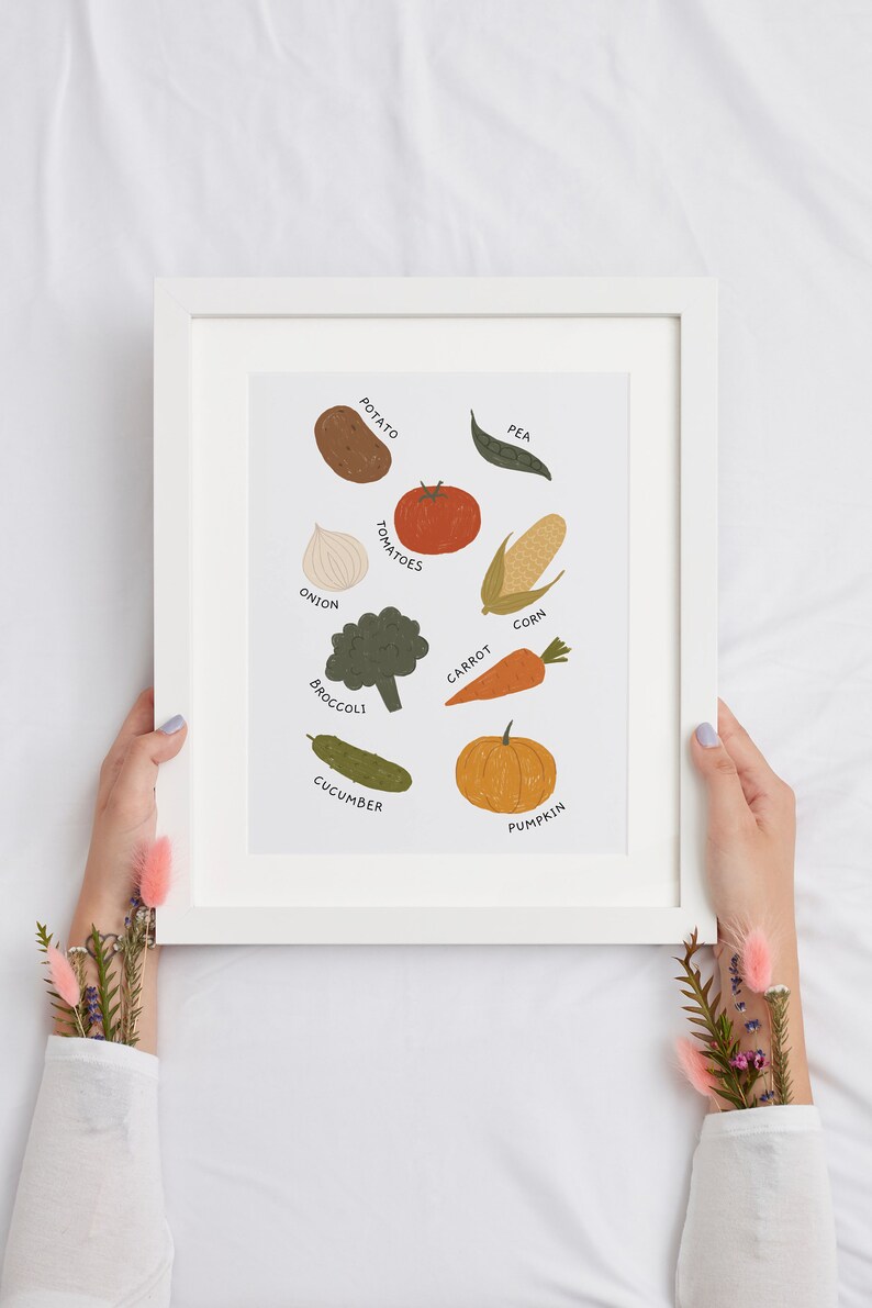 Vegetables Educational Poster Montessori Poster Nursery Decor Printable ...