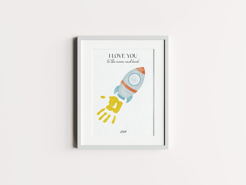 Handprint Craft Art | Rocket Poster | Birthday Gift for Mom, Dad ...