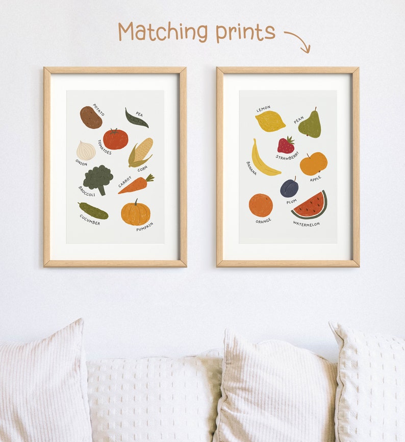 Vegetables Educational Poster Montessori Poster Nursery Decor Printable ...