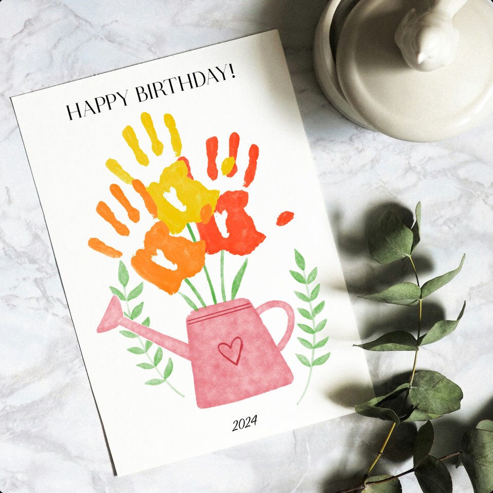 Handprint Craft | Birthday Gift for Mom, Dad, Grandma, Grandpa | Memory ...