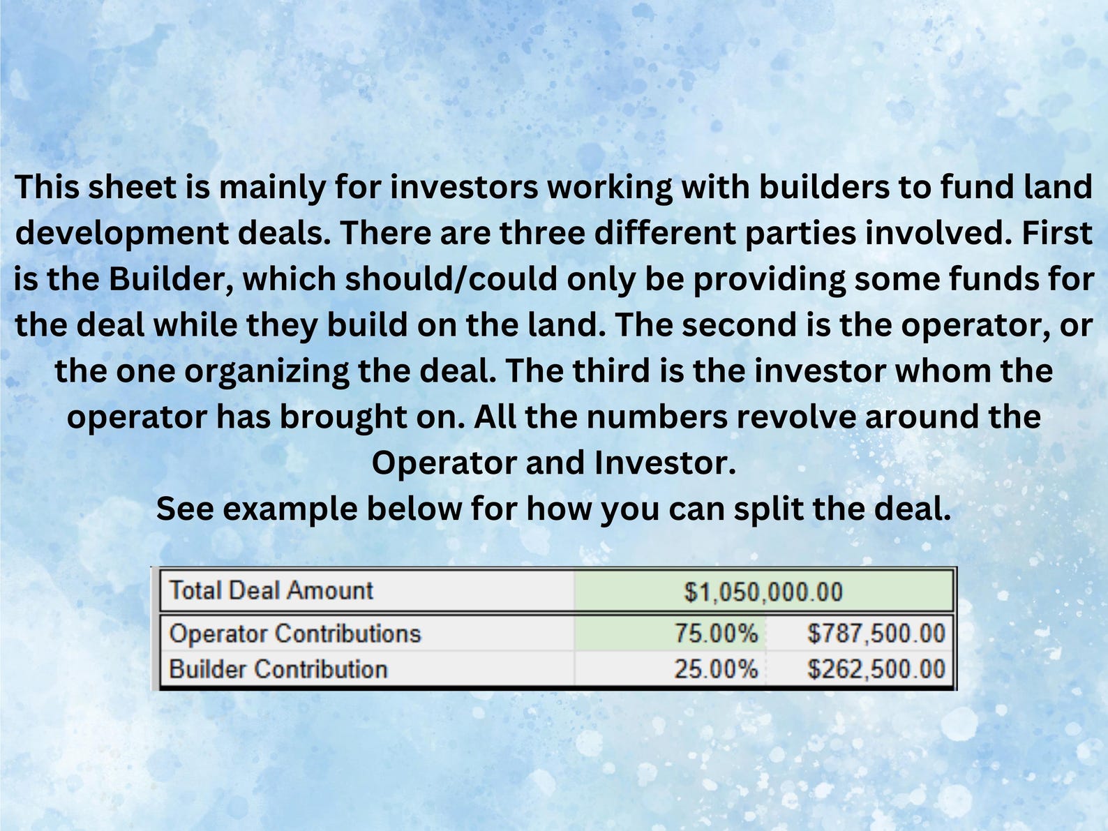 Real Estate Land Construction Waterfall Google Sheet Tracker Return on ...