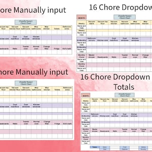Google Spreadsheets Chore Chart Printables Household Chores Chart ...