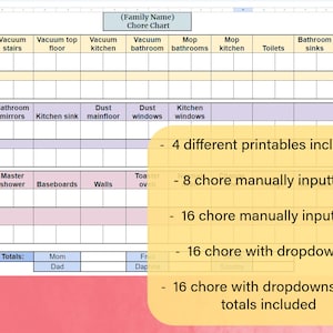 Google Spreadsheets Chore Chart Printables Household Chores Chart ...