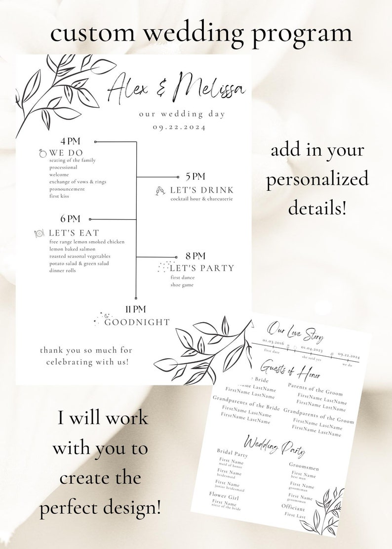 Custom Wedding Program - Etsy