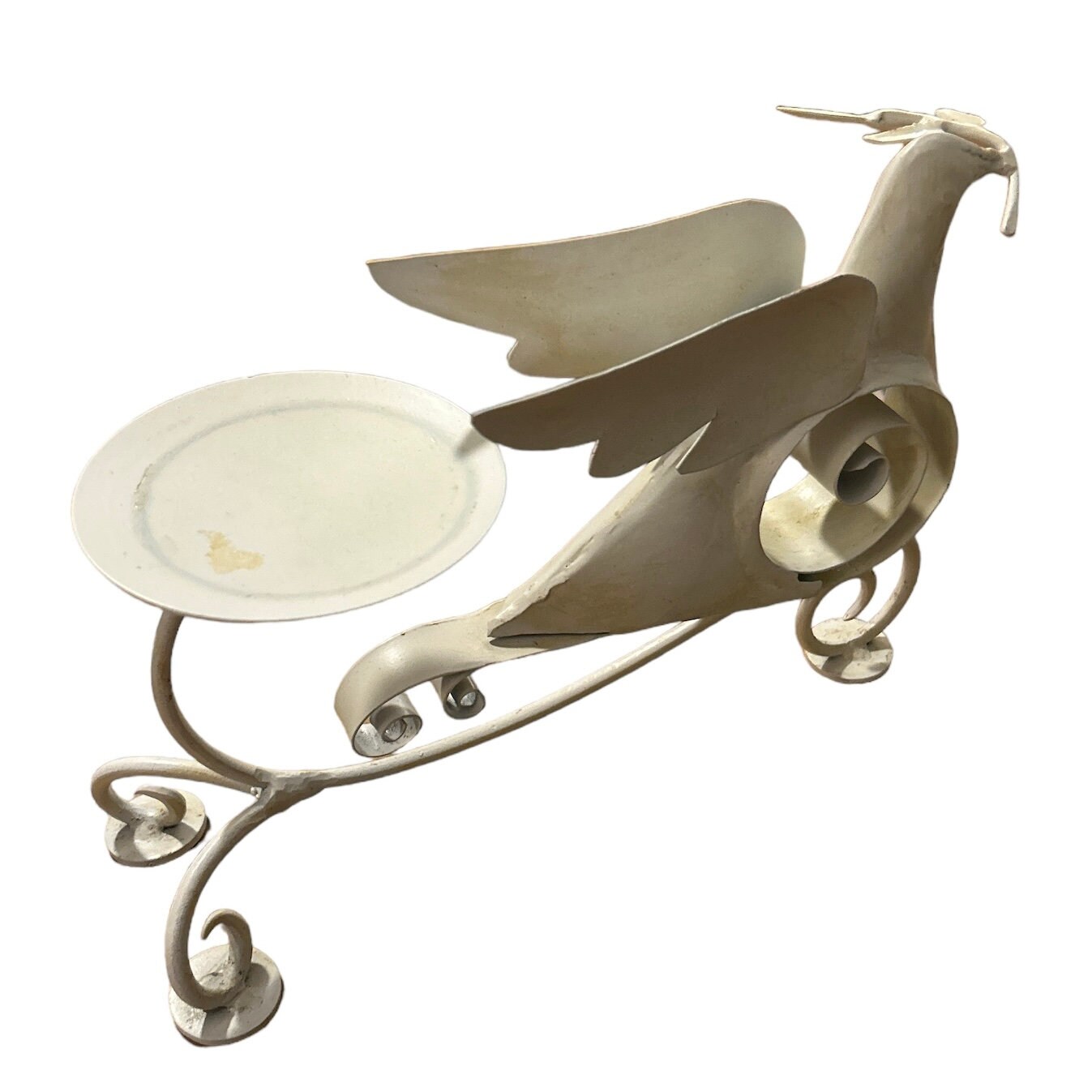 Vintage Metal White Dove Candle Holder With Olive Branch - Etsy