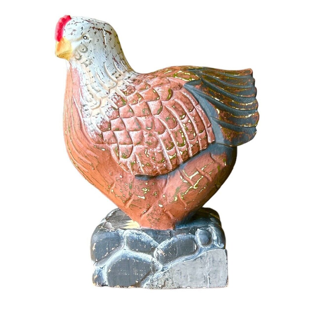 Vintage Foreside Hand Painted Wooden Rustic Chicken Figurine - Etsy