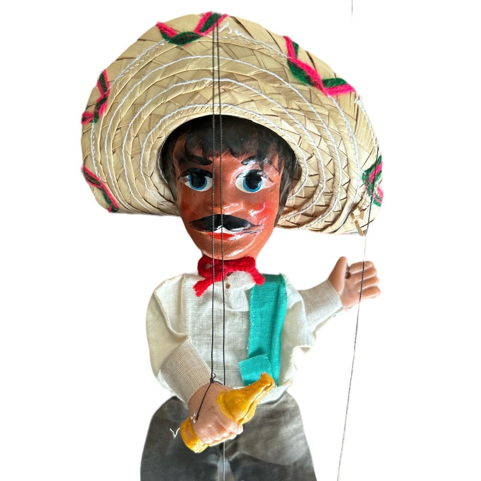 Vintage Mexican Marionette String Puppet Drinking Folk Art - Etsy