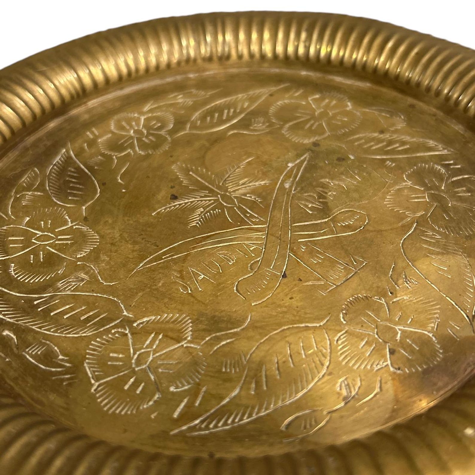 Vintage Brass Etched Saudi Arabia Plate Made in India - Etsy