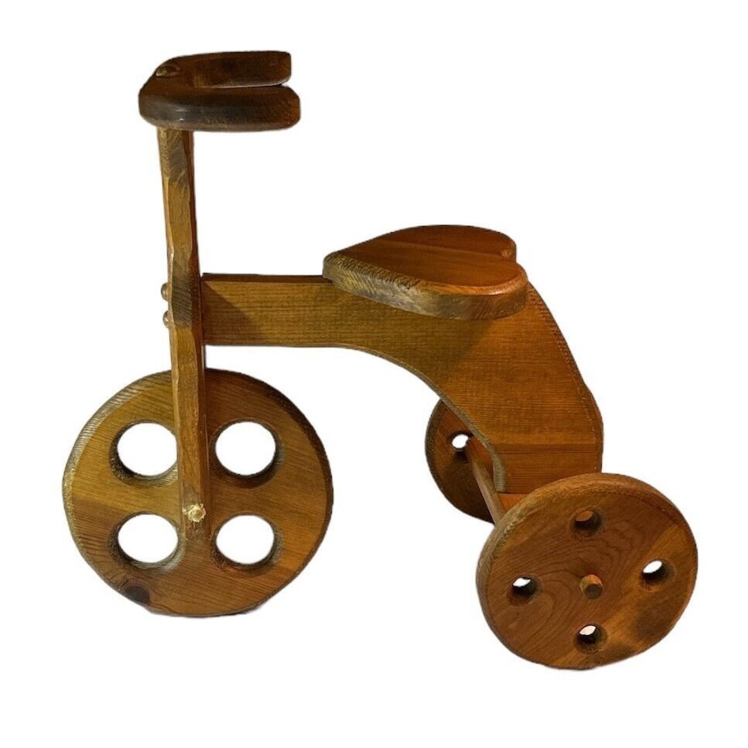 Brown Wooden Toy Tricycle for Doll Collection or Stuffed Animals - Etsy