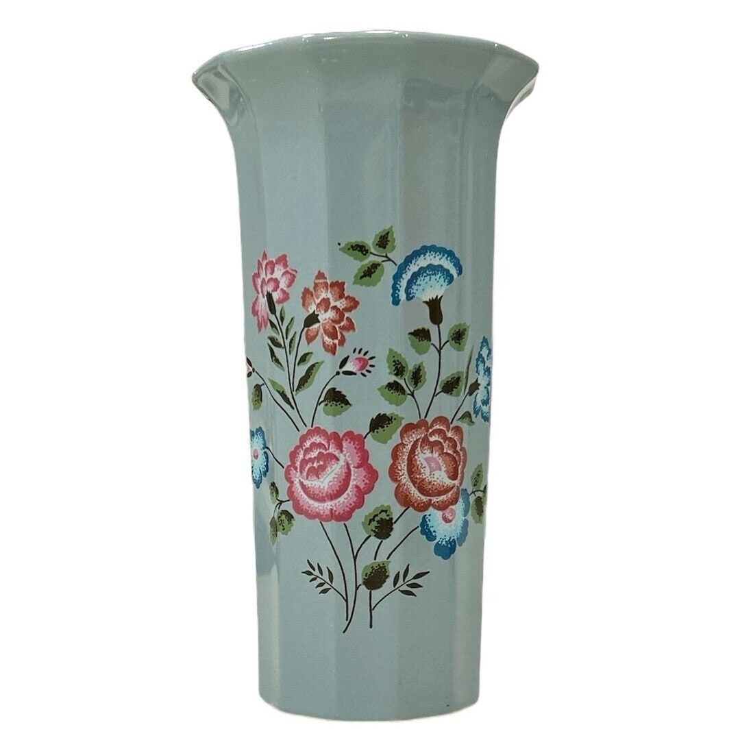 Vintage Albert E. Price Tall Gray Blue Floral Themed Ceramic Vase - Etsy