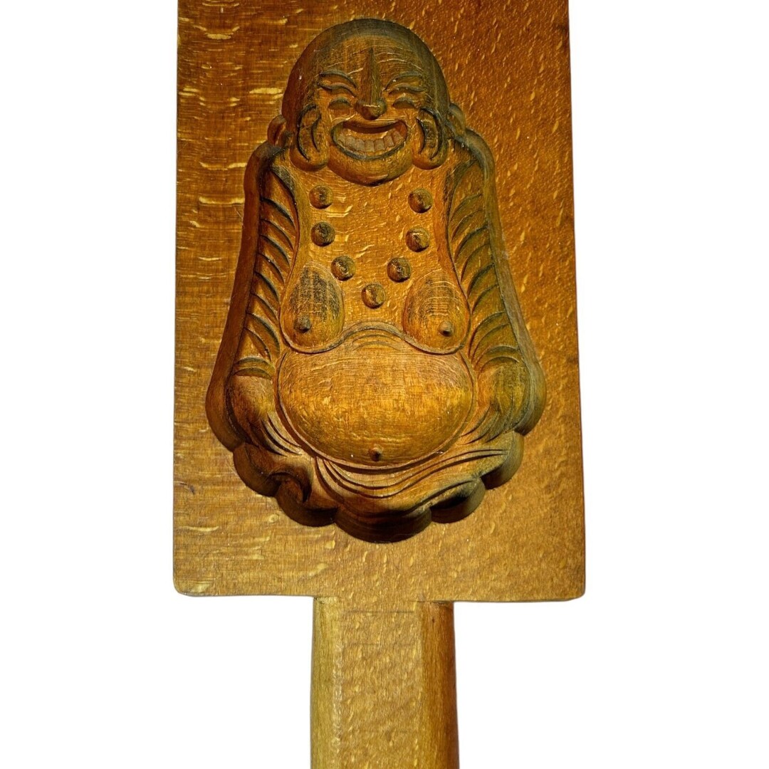 Vintage Hand Carved Wooden Buddha Butter or Cookie Mold India - Etsy