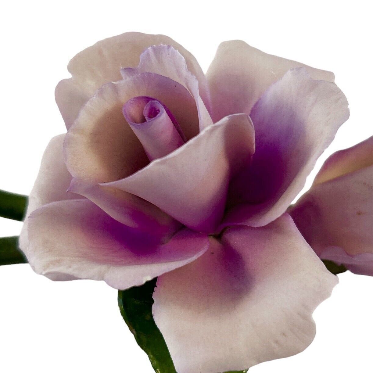 Vintage Capodimonte Napoleon Light Purple Rose & Bud Flower Décor Italy ...