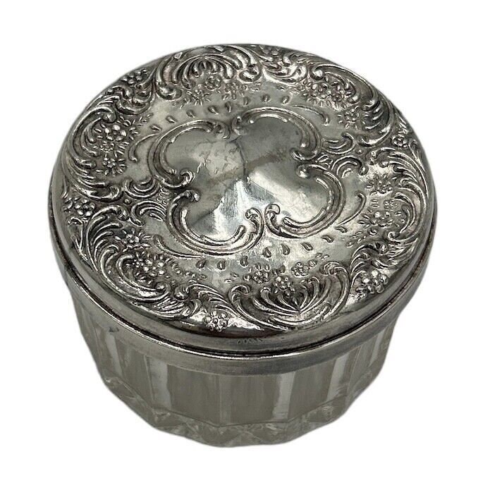 Vintage Silver-plated Crystal Glass Powder Puff Jar - Etsy