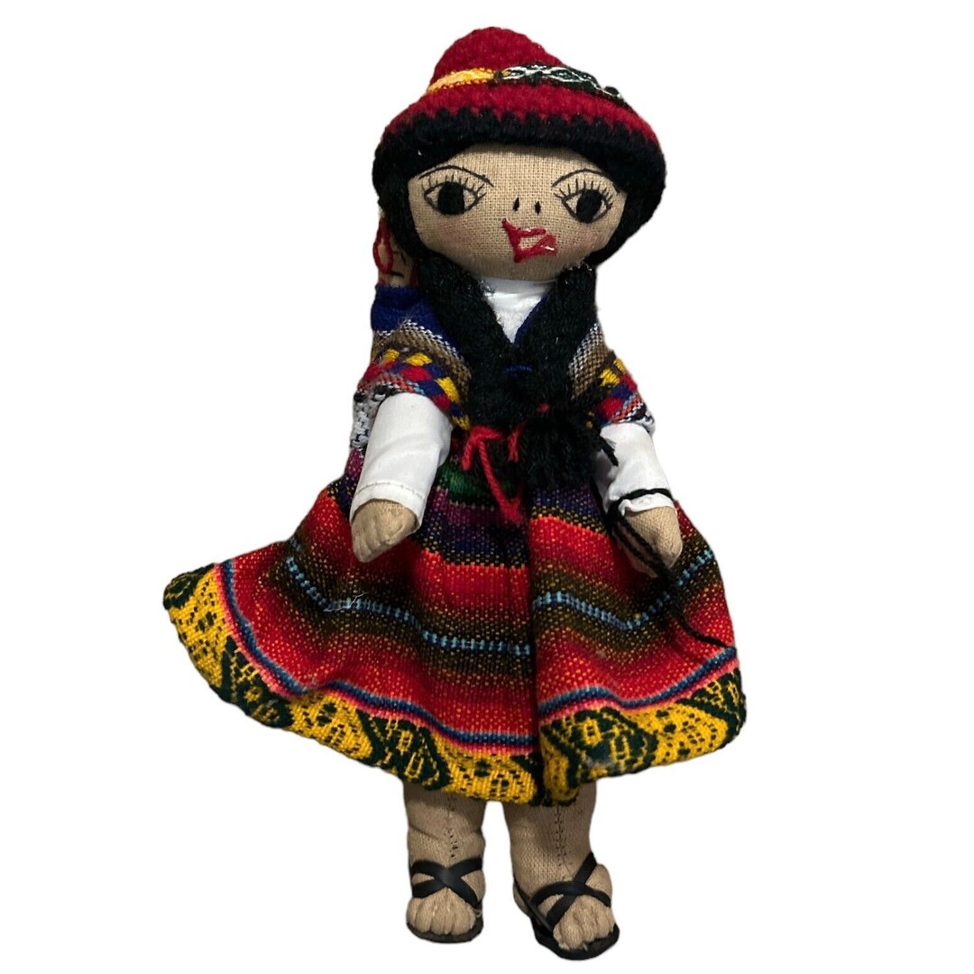 Vintage Peruvian Fabric Handmade Doll - Etsy