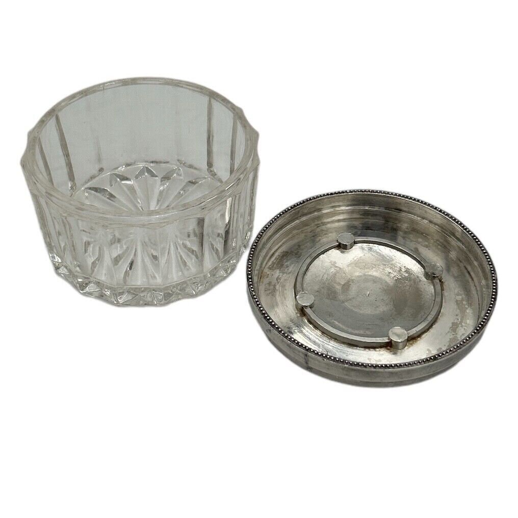 Vintage Silver-plated Crystal Glass Powder Puff Jar - Etsy