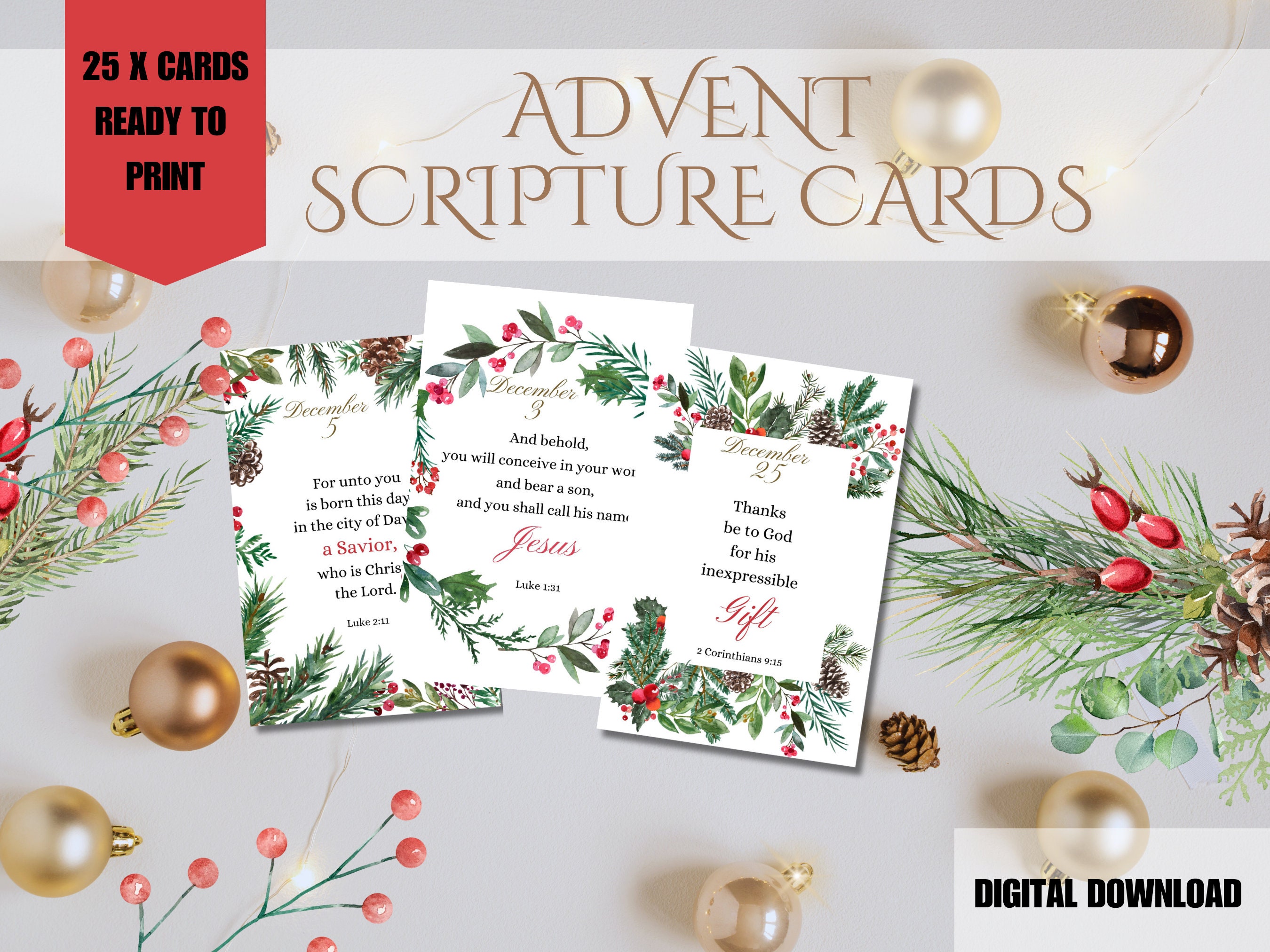 Printable Advent Scripture Cards - Etsy
