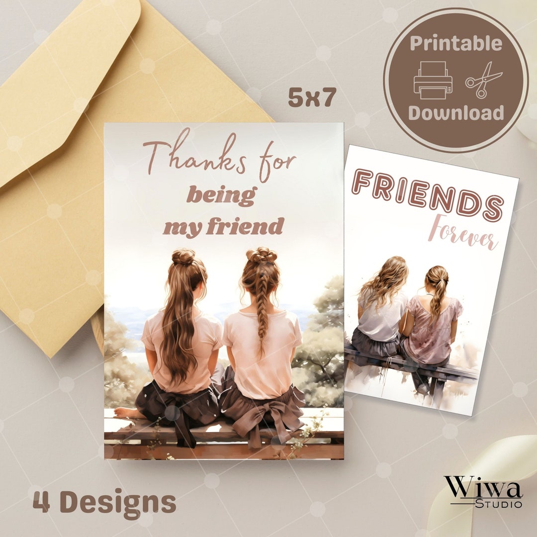 Best Friends Card, Happy Birthday Card, Two Sizes Print at Home ...