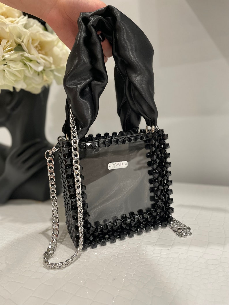 005 Acrylic Clear Bead Bag, LUXURY Bead Bag, Woman Bead Bag,bead Bag - Etsy