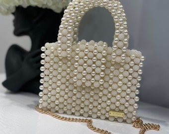 005 Acrylic Clear Bead Bag, LUXURY Bead Bag, Woman Bead Bag,bead Bag - Etsy