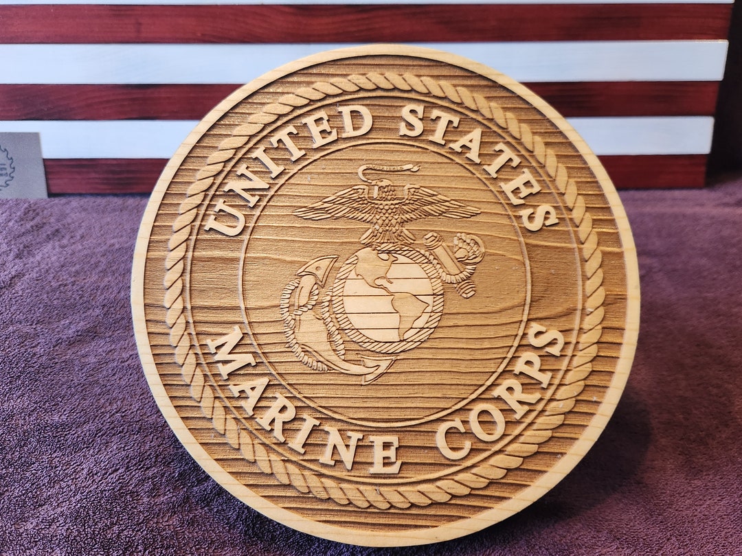 USMC Round Plaque - Etsy
