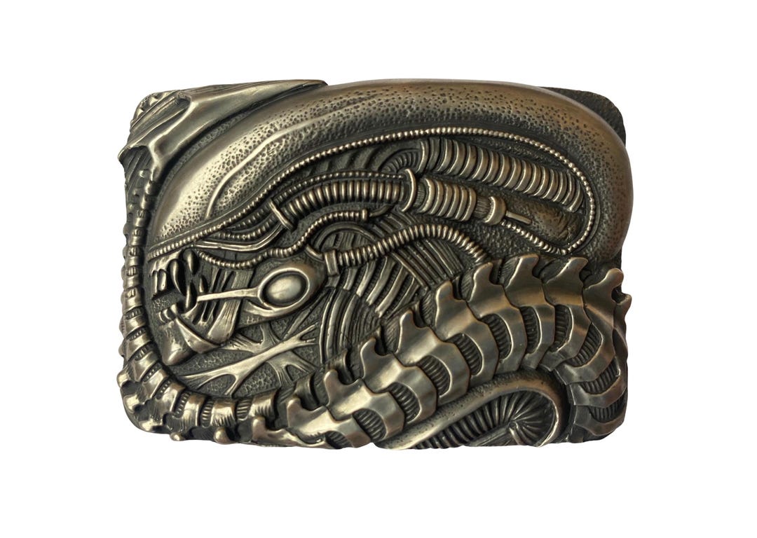 Unique 925 Sterling Silver Belt Buckle Alien Vs Predator on Reverse ...